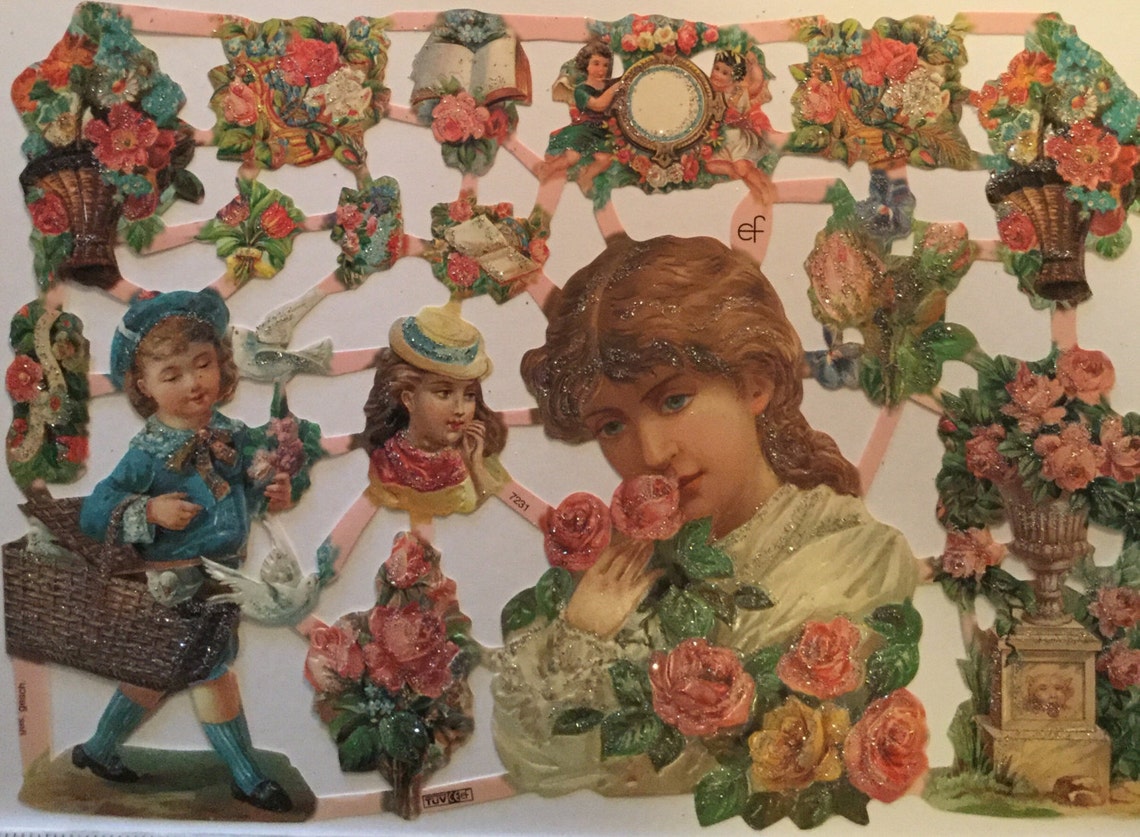 SCRAP RELIEFS Pink Roses Girl 1 Sheet 7231 Embossed Die - Etsy