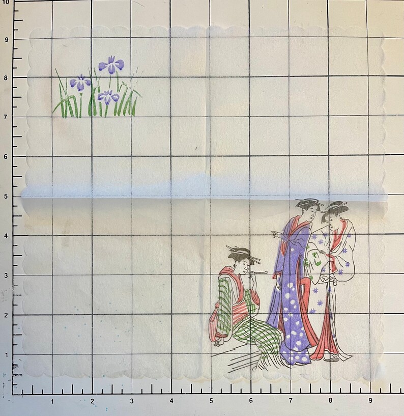 3 Vintage Decoupage Rice Paper Beverage Napkins, Three Japanese Woman ...