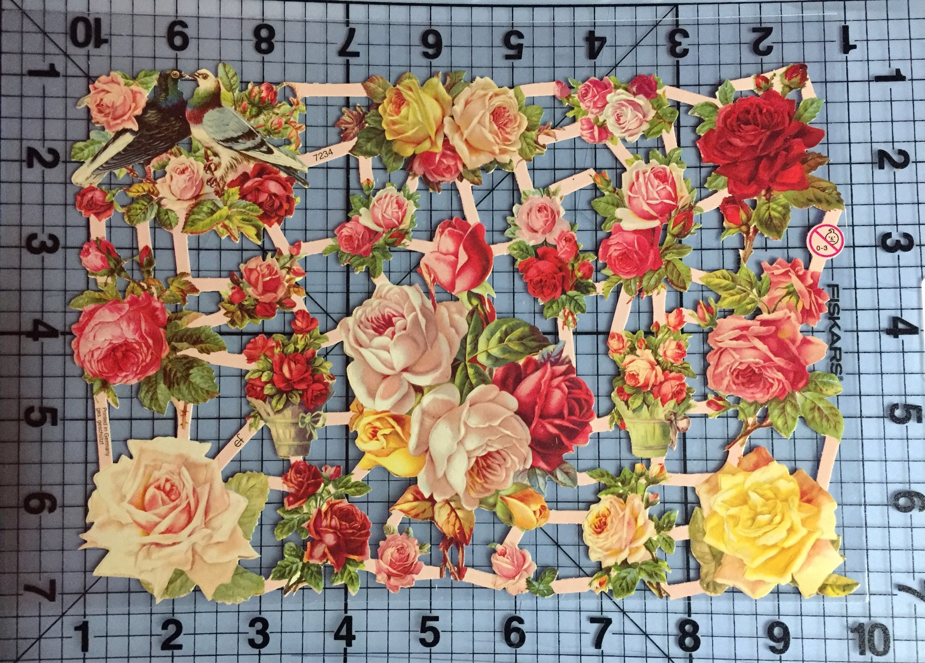 SCRAP RELIEFS Lovely Roses Blooms 1 Sheet 7234 Embossed - Etsy