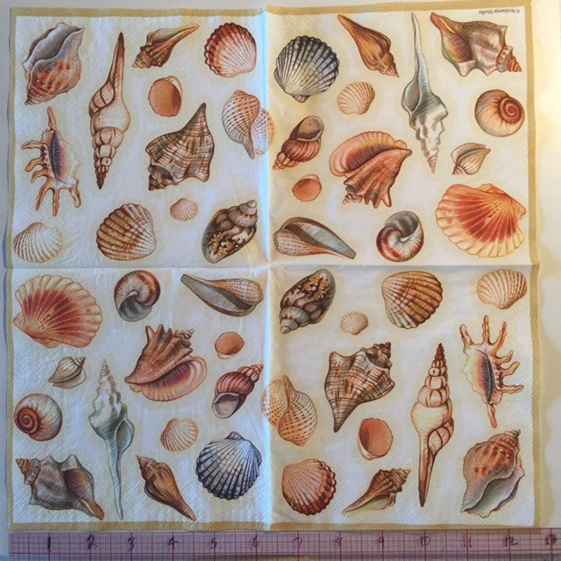 3 Decoupage Napkins Shells of the Sea 13 X 13 - Etsy