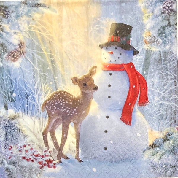 Snowman Napkin - Etsy