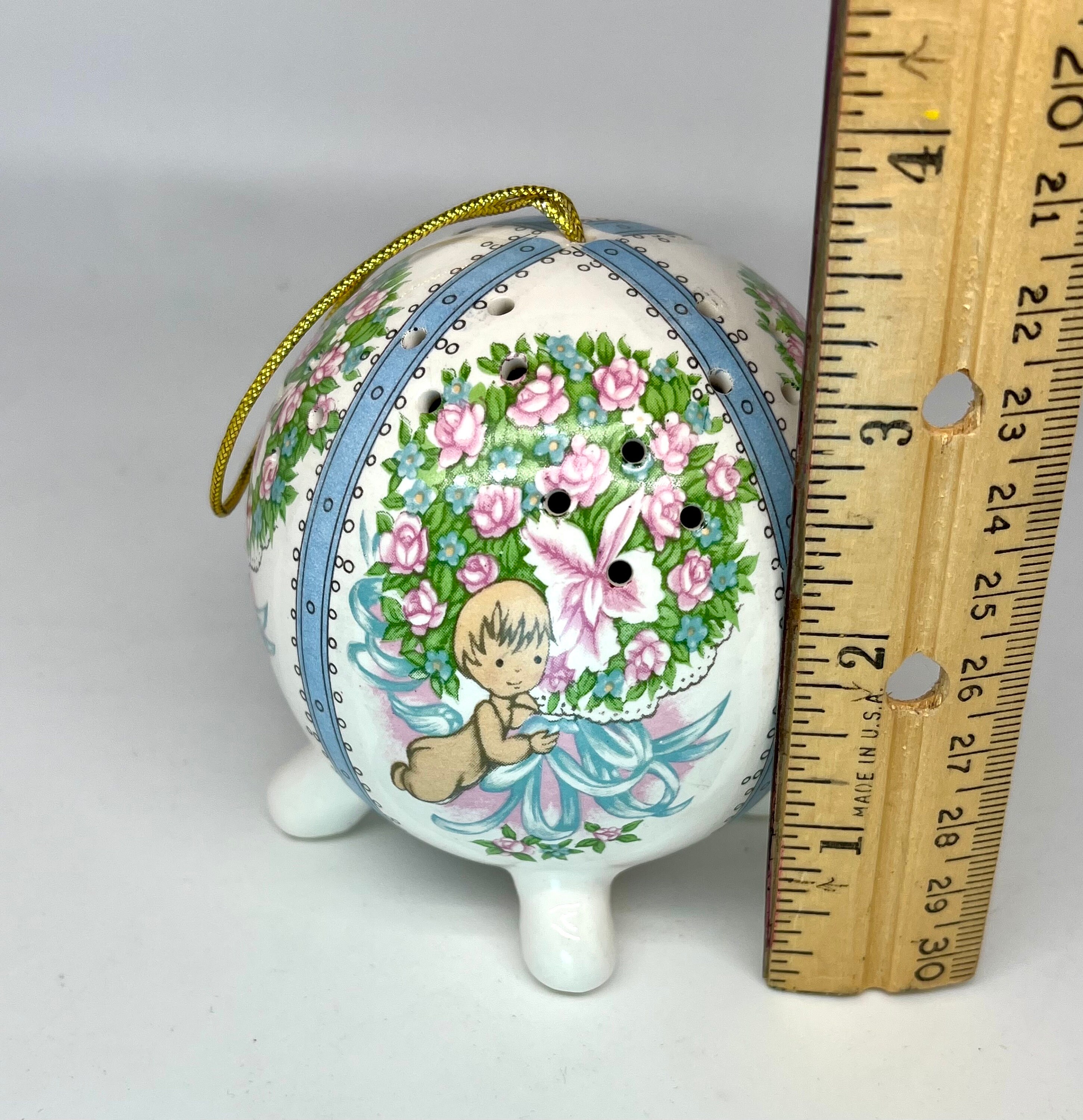 Three Vintage Potpourri Ball Ceramic Porcelain Fragrance Pomander ...