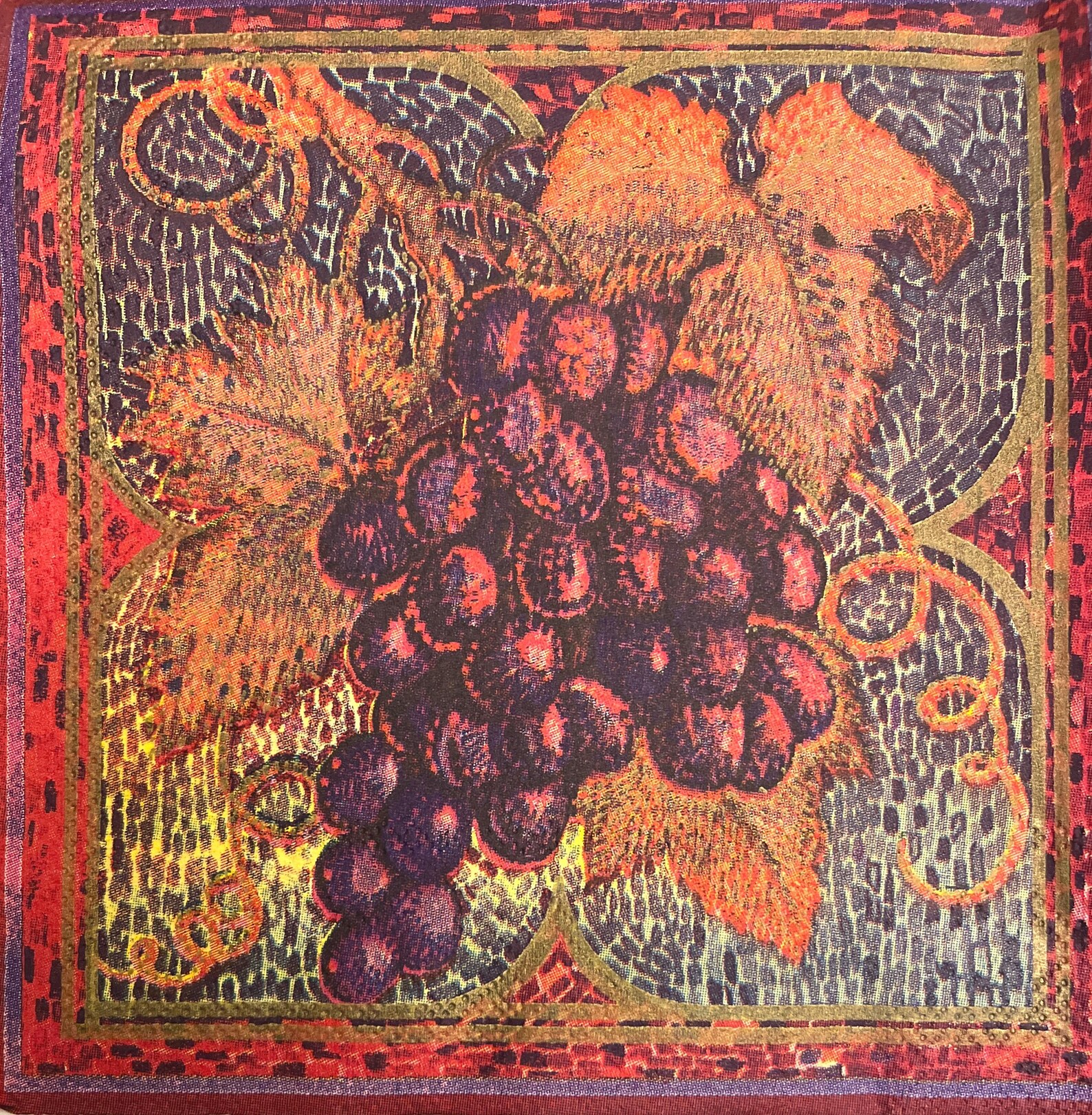 3 Decoupage Napkins - Pears Oranges Pomegranates Grapes Fruits Mosaic ...
