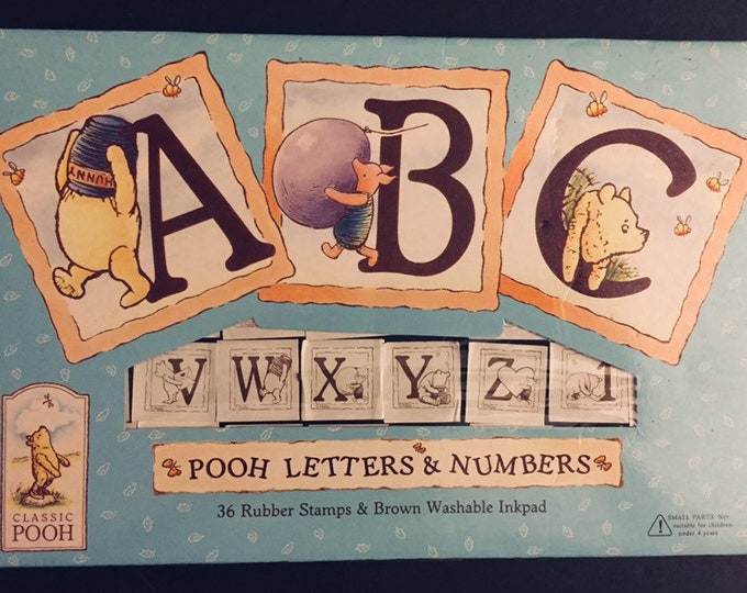 Classic Winnie the Pooh Alphabet 36 Rubber Stamp Set Pooh ABC Letters ...