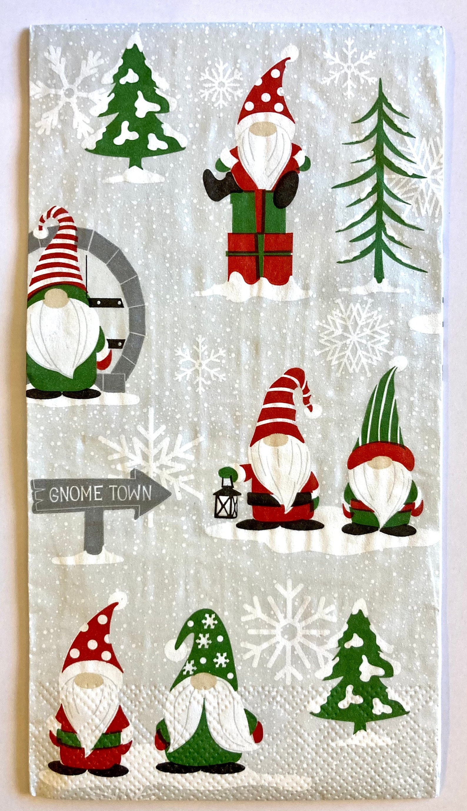 3 Decoupage Hostess Napkins, 3 Christmas Tomte Nisse Elf Gnome Town, 16 ...