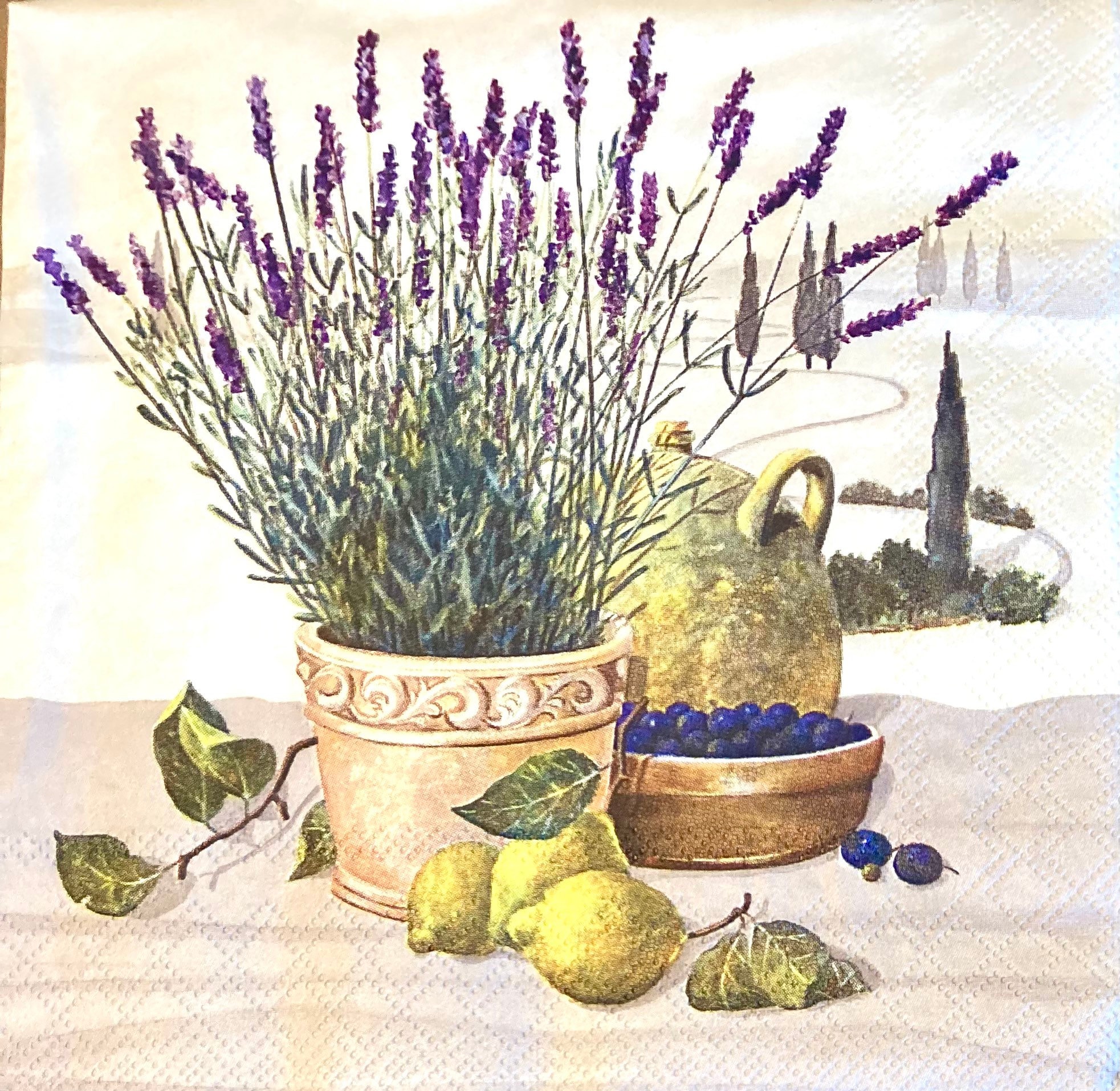 3 Decoupage Napkins Tuscany Still Life Lavender Flowers - Etsy