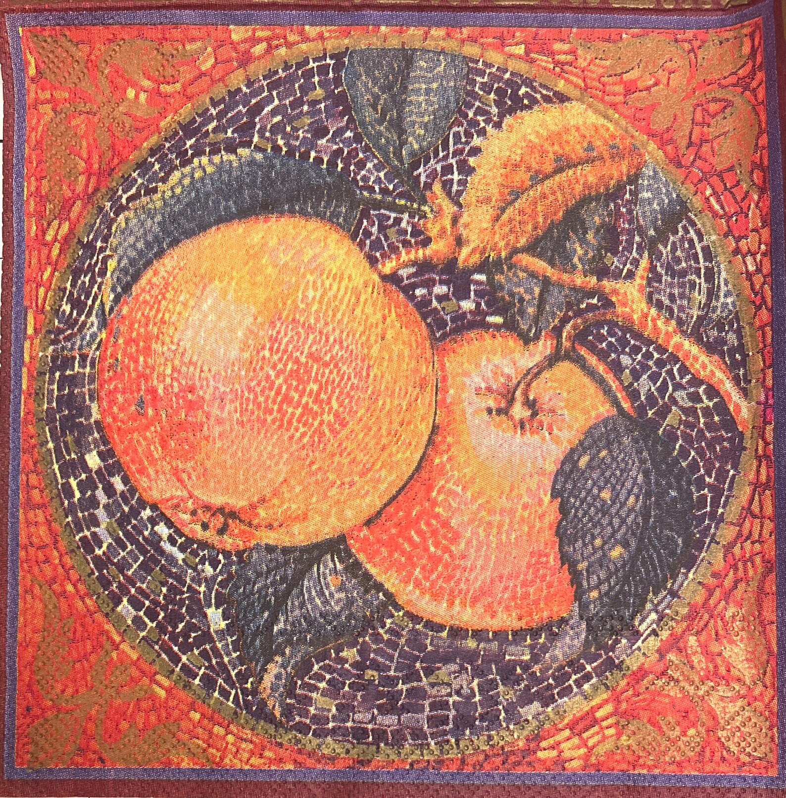 3 Decoupage Napkins - Pears Oranges Pomegranates Grapes Fruits Mosaic ...