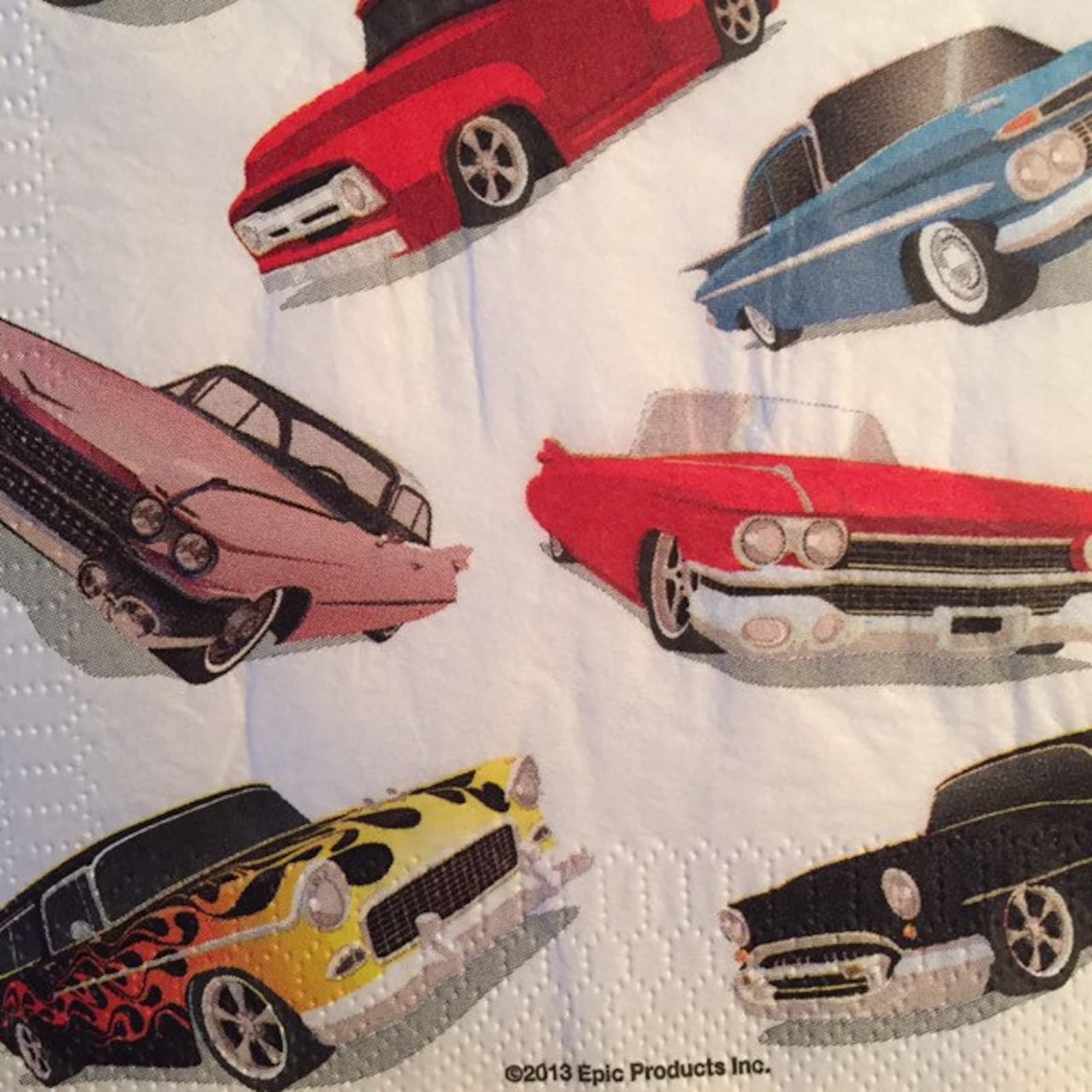 3 Decoupage Napkins, Classic Cars Convertible Truck, 13" X 13" Unfolded ...