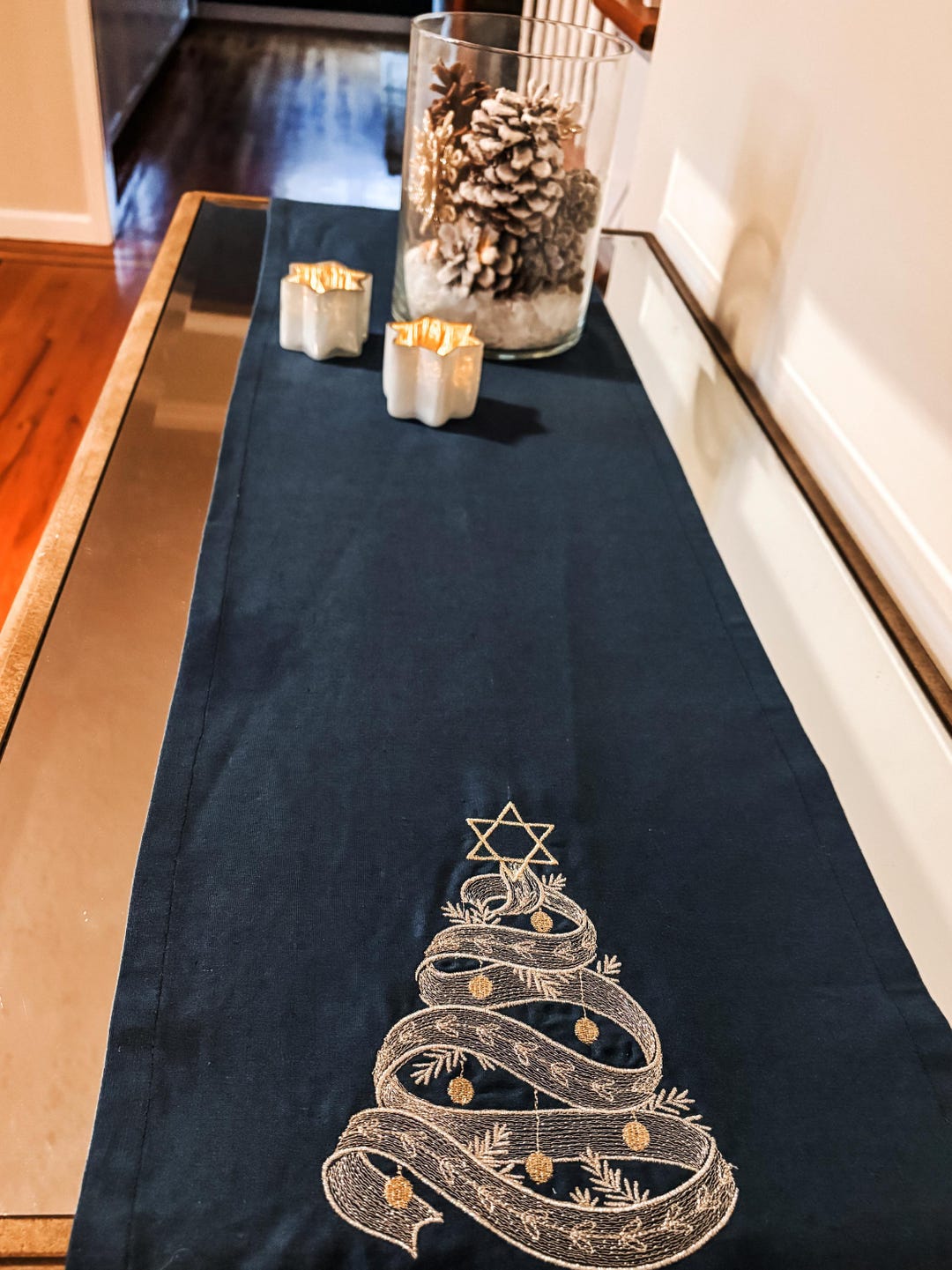 Mixed Faith Hanukkah Table Runner Chrismukkah Table Runnerdecor ...