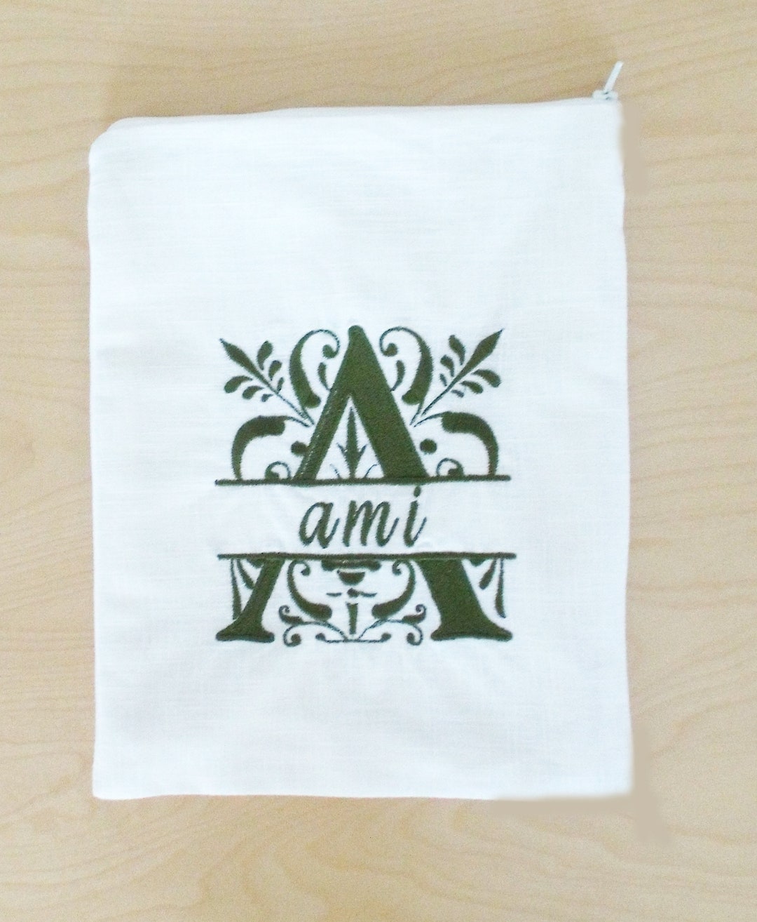 Talit Bag Set,tallis Bag,linen Talis Bag,personalized Green Embroidered ...