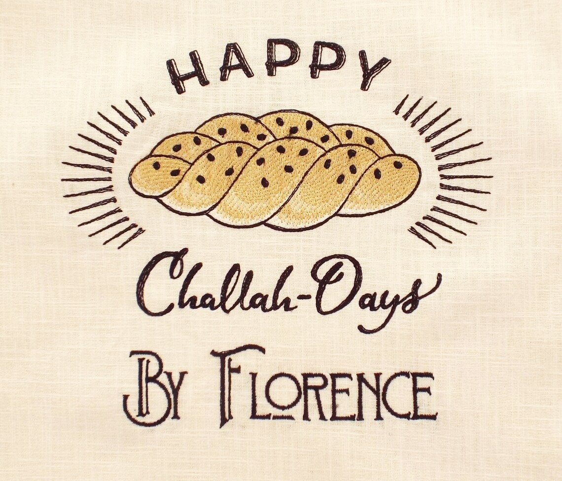 Happy Challah Days Bag,personalized Linen Challah Bag,jewish Mother ...