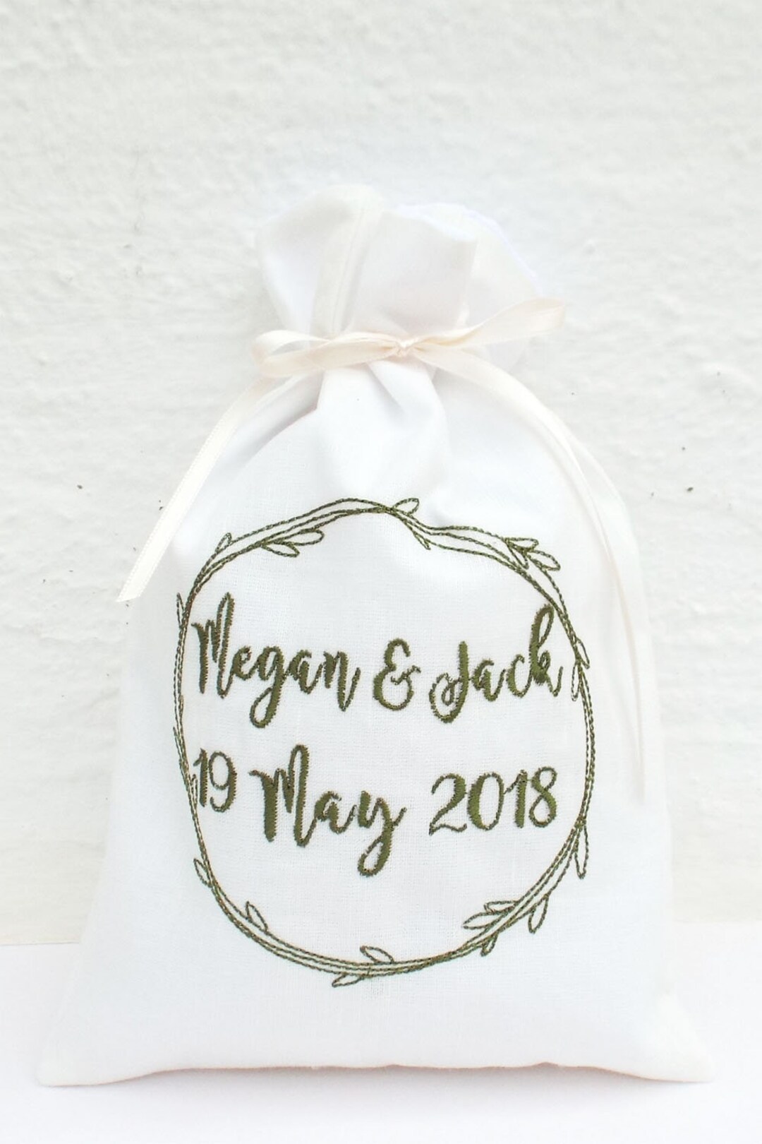 Green Wreath Smash Bag Jewish Wedding Embroidery Bag Jewish Favor Bag ...