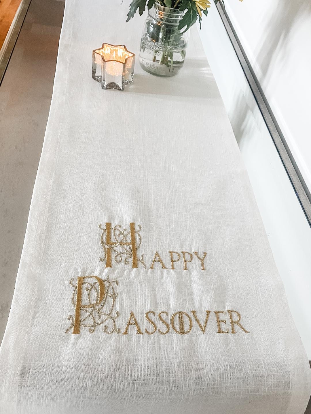 Gold Embroidered Passover Table Runner,passover,lel Haseder,seder ...