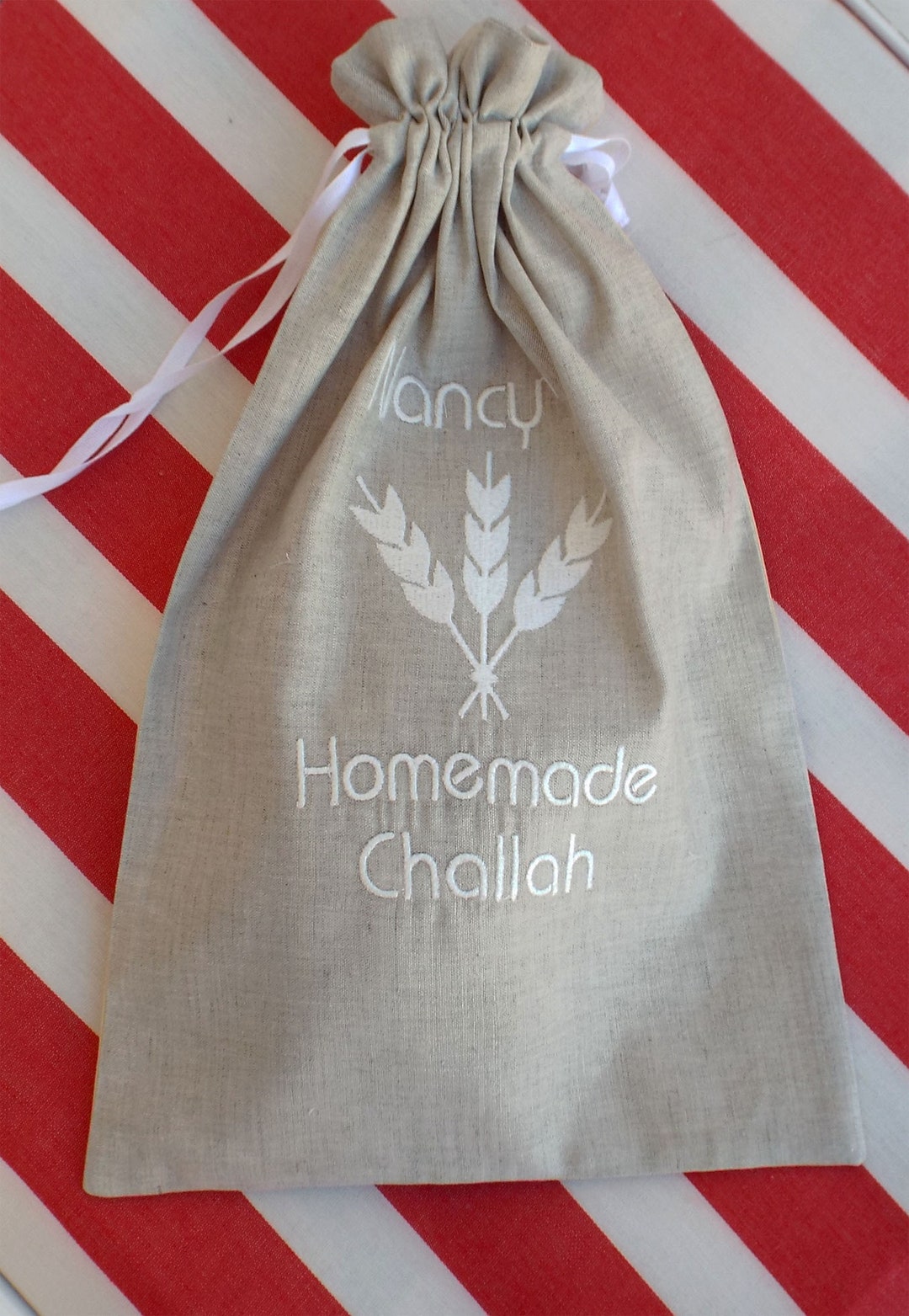 Personalized Challah Bag,jewish Mother's Gif, Personalized Linen Bread ...