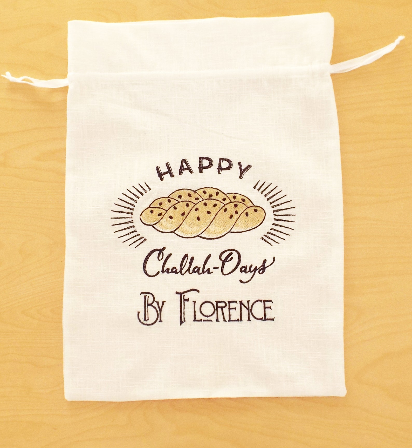 Happy Challah Days Bag,personalized Linen Challah Bag,jewish Mother ...