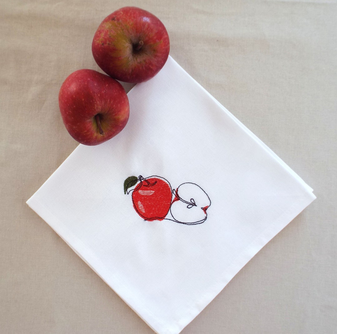 Rosh Hashnaha Napkin Embroidered Shanah Tovah Cotton Napkins Apple ...