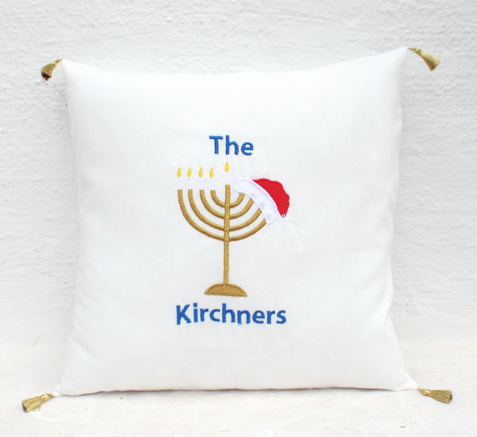 Personalized Menorah Santa's - Etsy