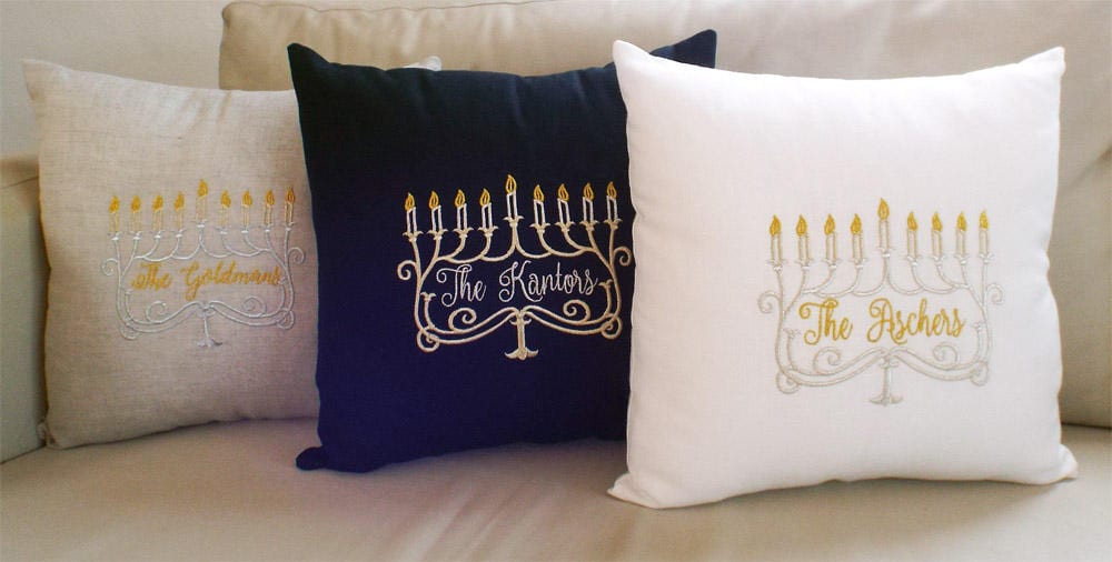 Personalized Menorah Pillow CoverHanuukah Family | Etsy