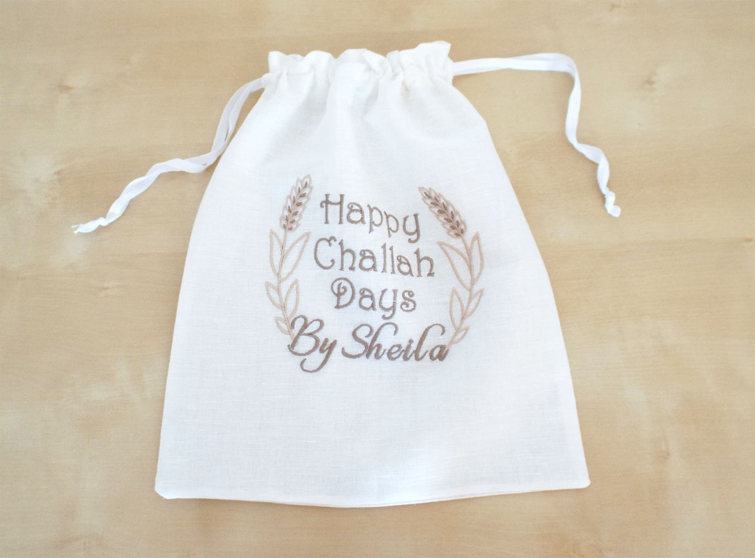 Happy Challah Days Bag,personalized Linen Challah Bag,jewish Mother ...