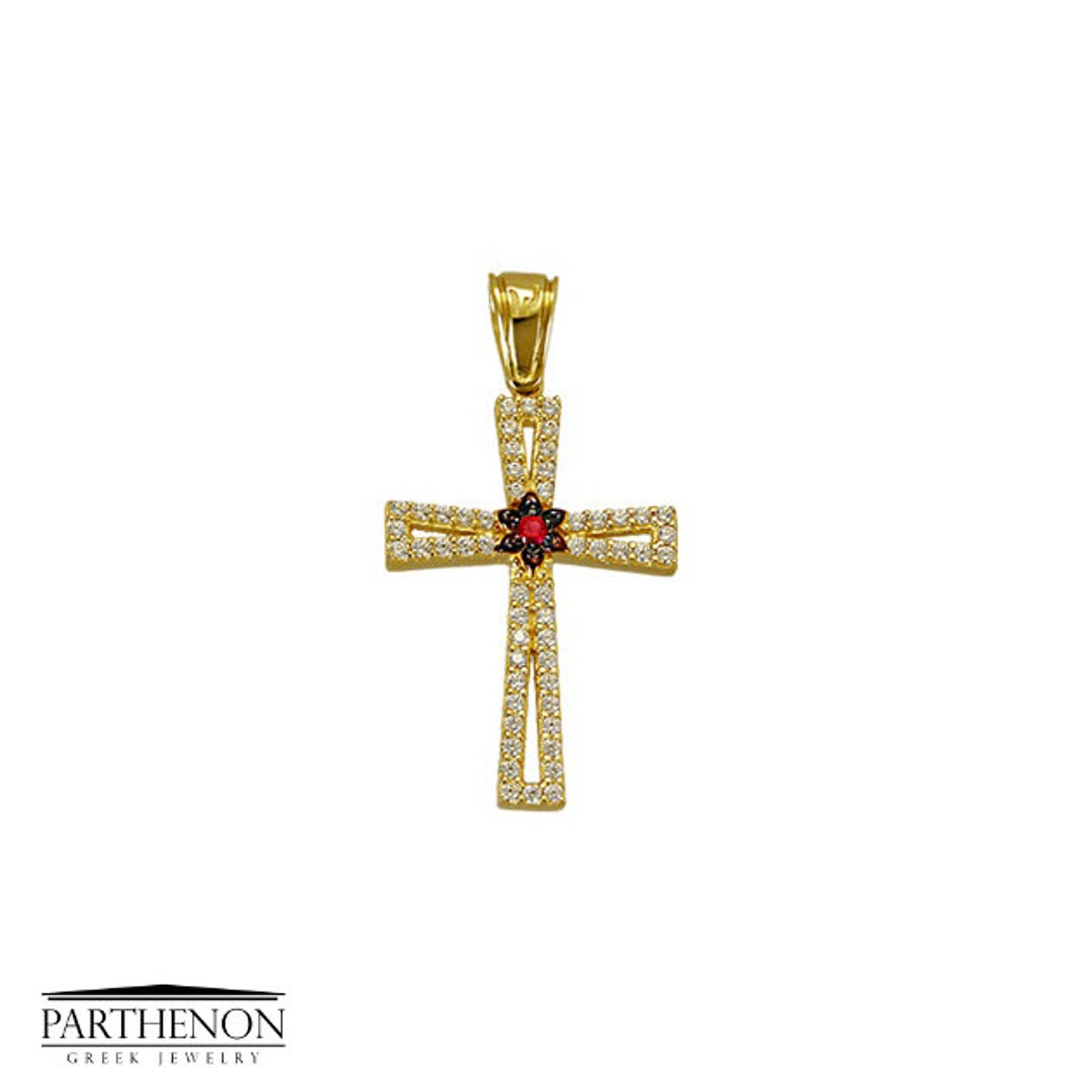 Parthenon Greekbyzantine Eastern Crosshandmade Cross 14k - Etsy