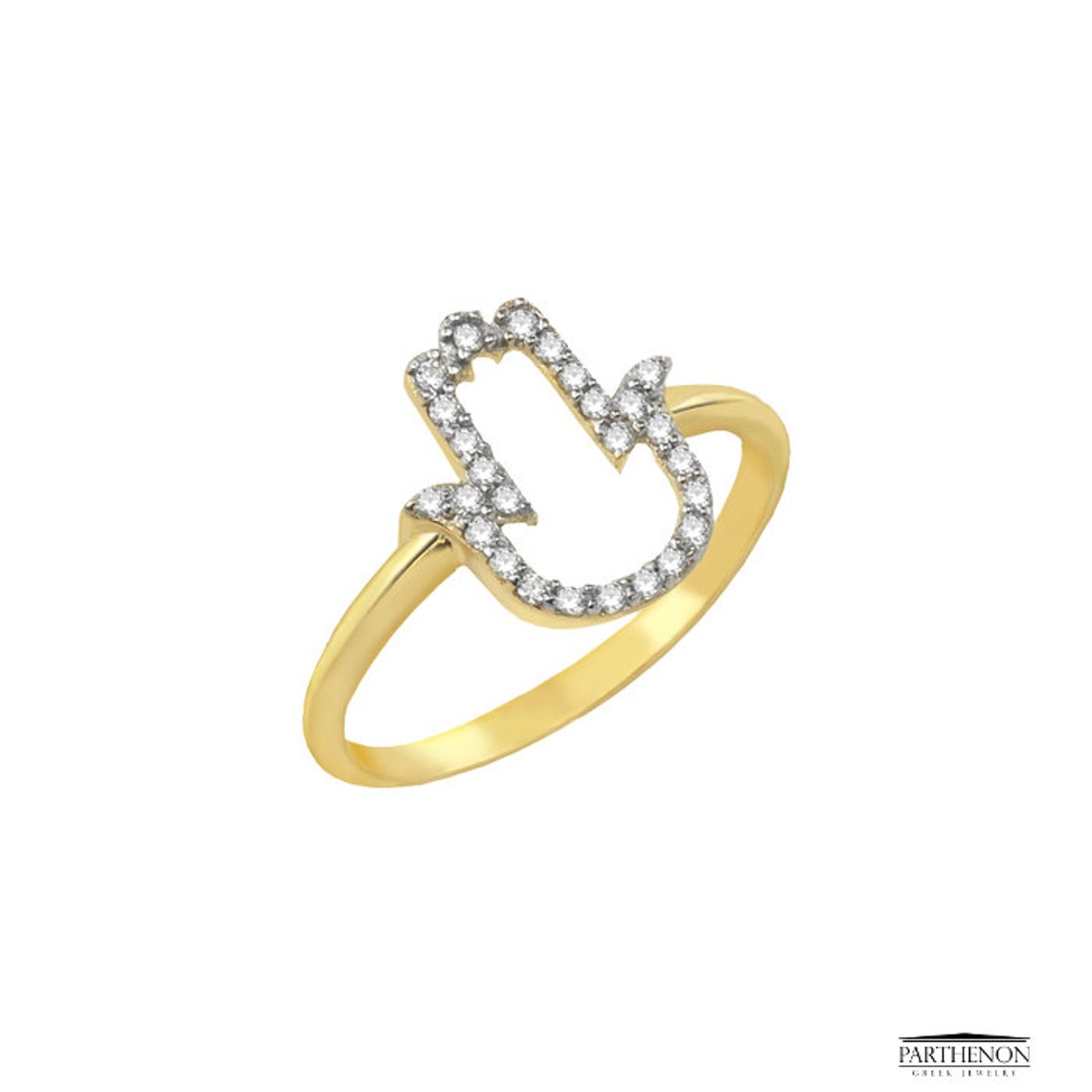 Hamsa Ring, 14k Yellow Solid Gold,hand Ring,jewish Judaica Ring,evil ...