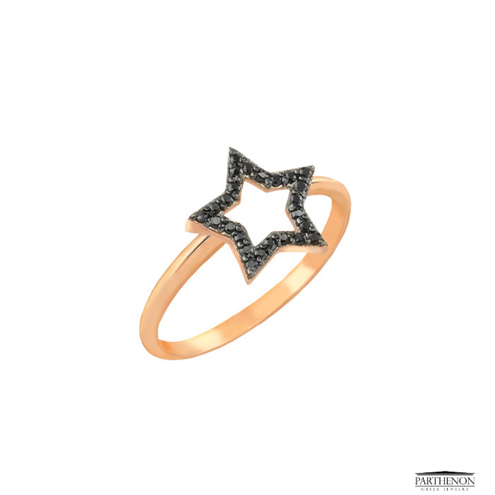 Star Shape Chevalier Ring,14k Yellow Gold,minimal Star Ring,princess ...