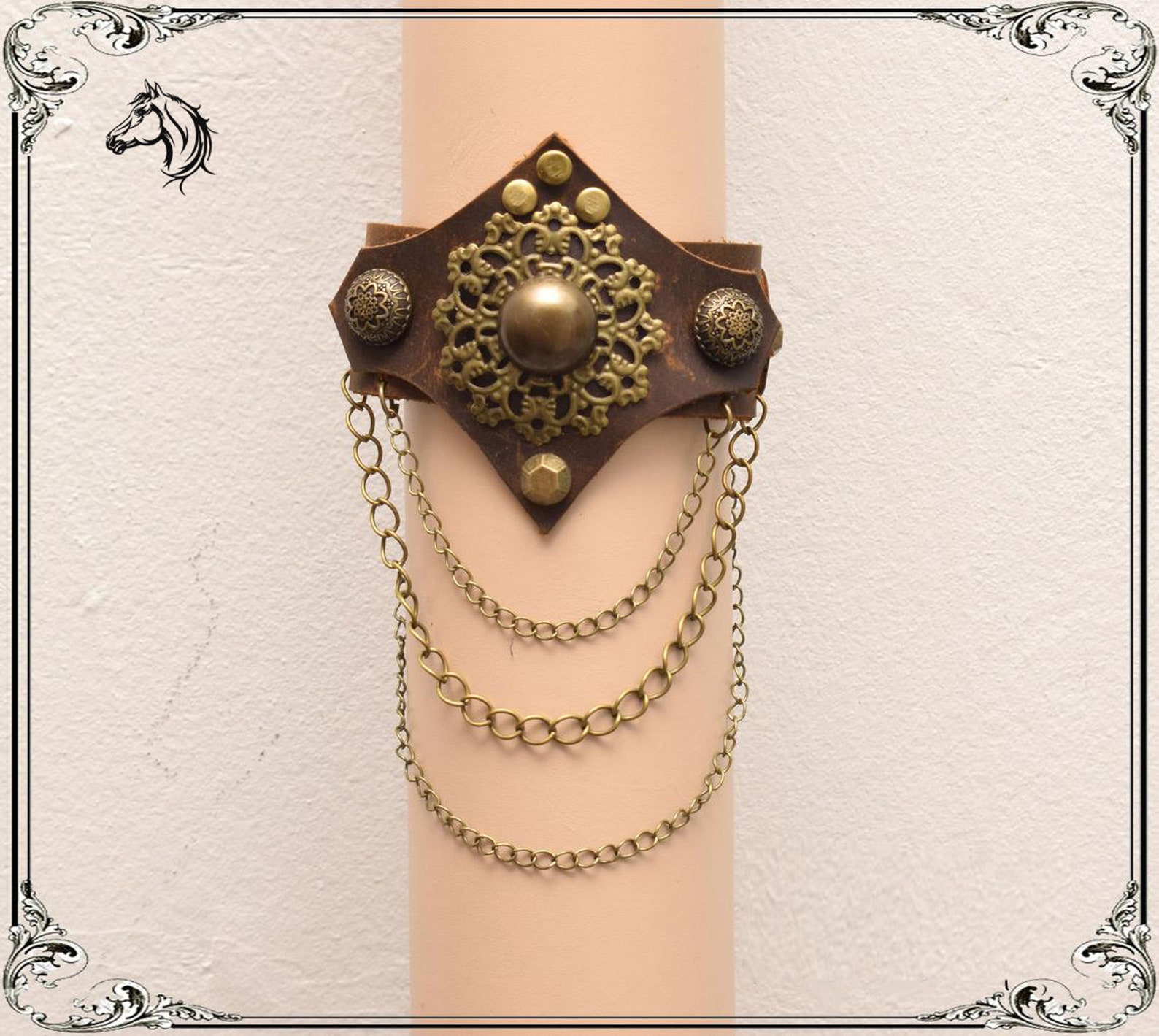 Warrior arm jewelry Leather armlet Medieval arm adornment | Etsy