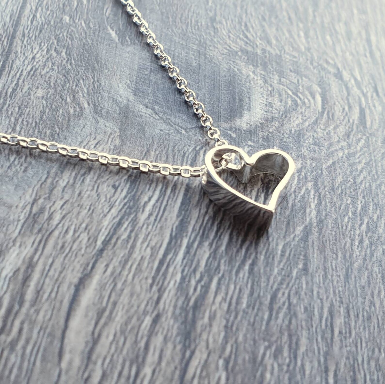 Sterling Silver Heart on a Sterling Silver Chain - Etsy