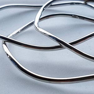 Solid Sterling Silver Gentle Wave Bangle, High Polish Finish - Etsy