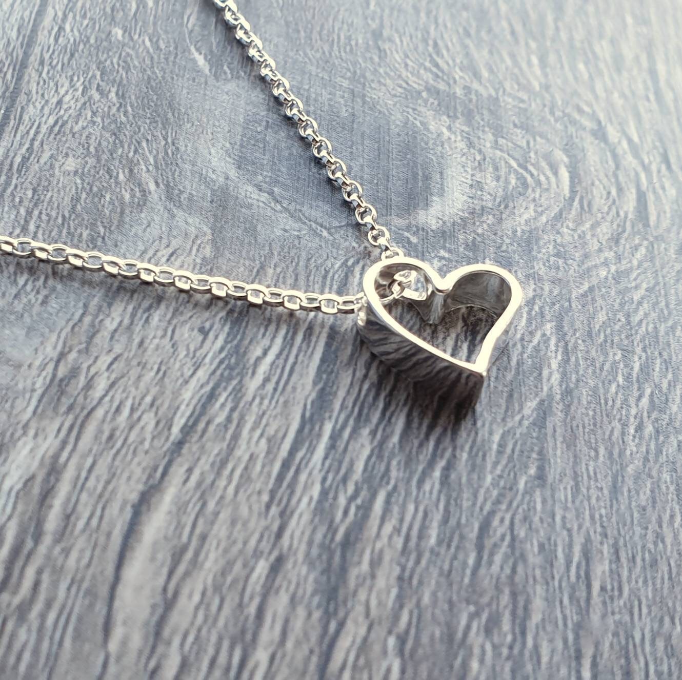 Sterling Silver Heart on a Sterling Silver Chain - Etsy