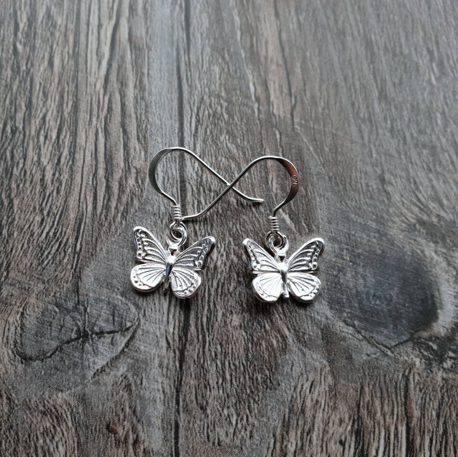 Sterling Silver Butterfly Drop Earrings, Butterfly Dangles - Etsy
