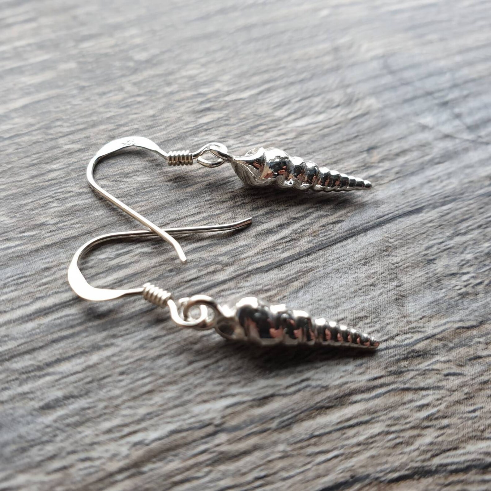 Sterling Silver Shell Earrings - Etsy UK