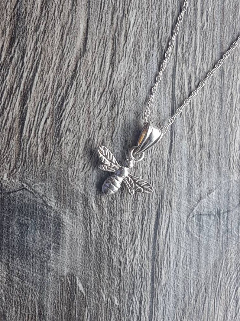 Sterling Silver Bee Necklace Queen Bee - Etsy