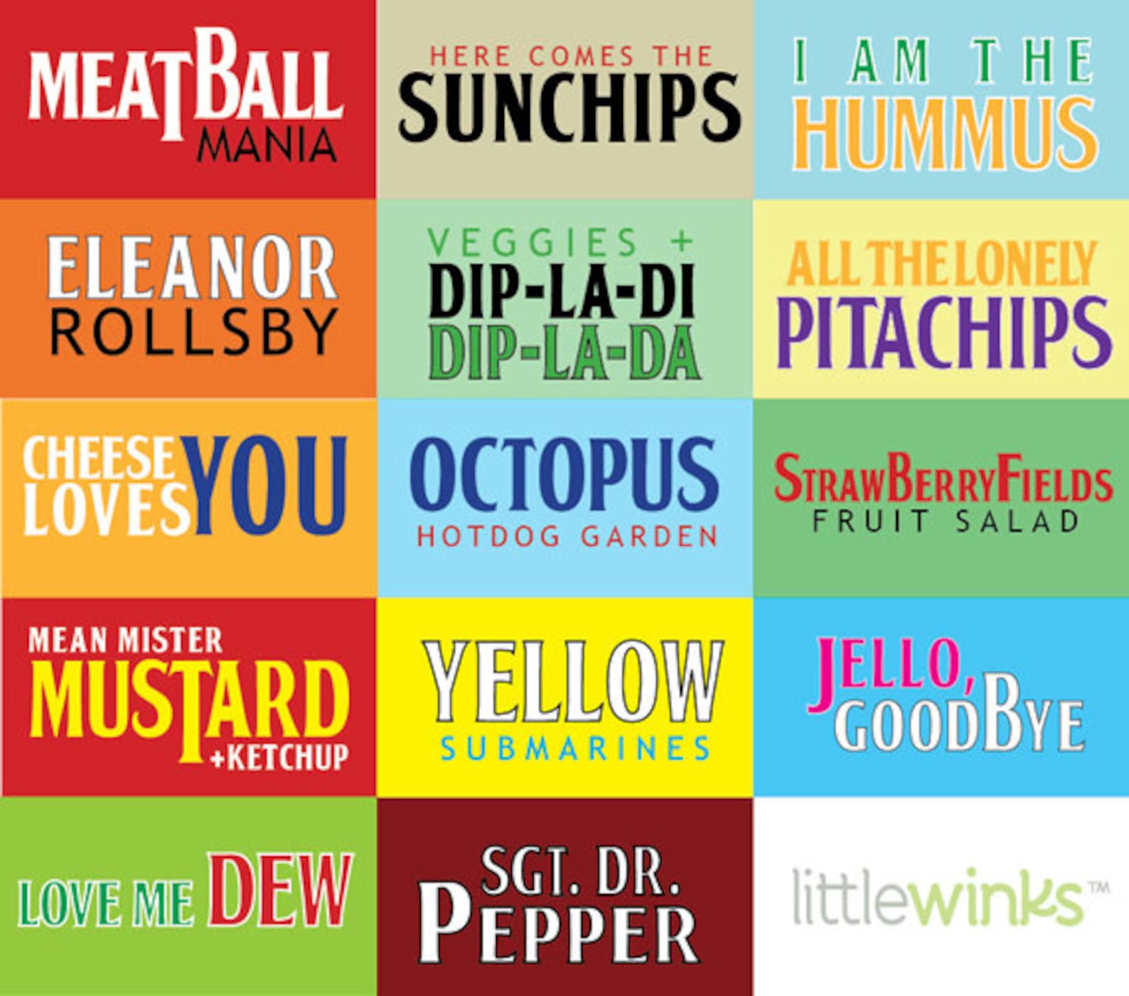 Beatles Menu Cards digital Download - Etsy