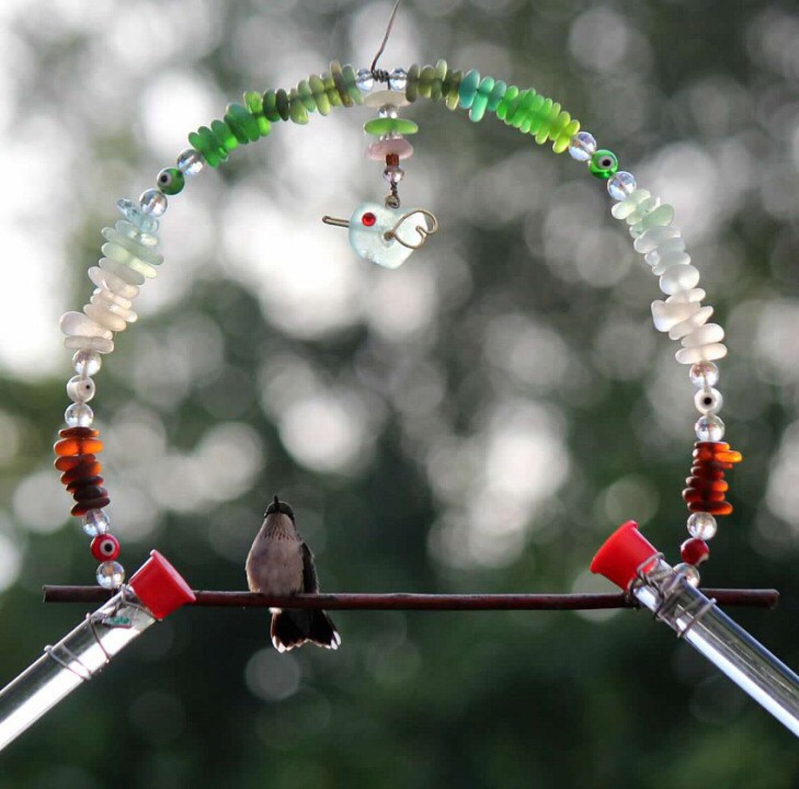 Hummingbird Swing / Sea Glass Hummingbird Swing - Etsy