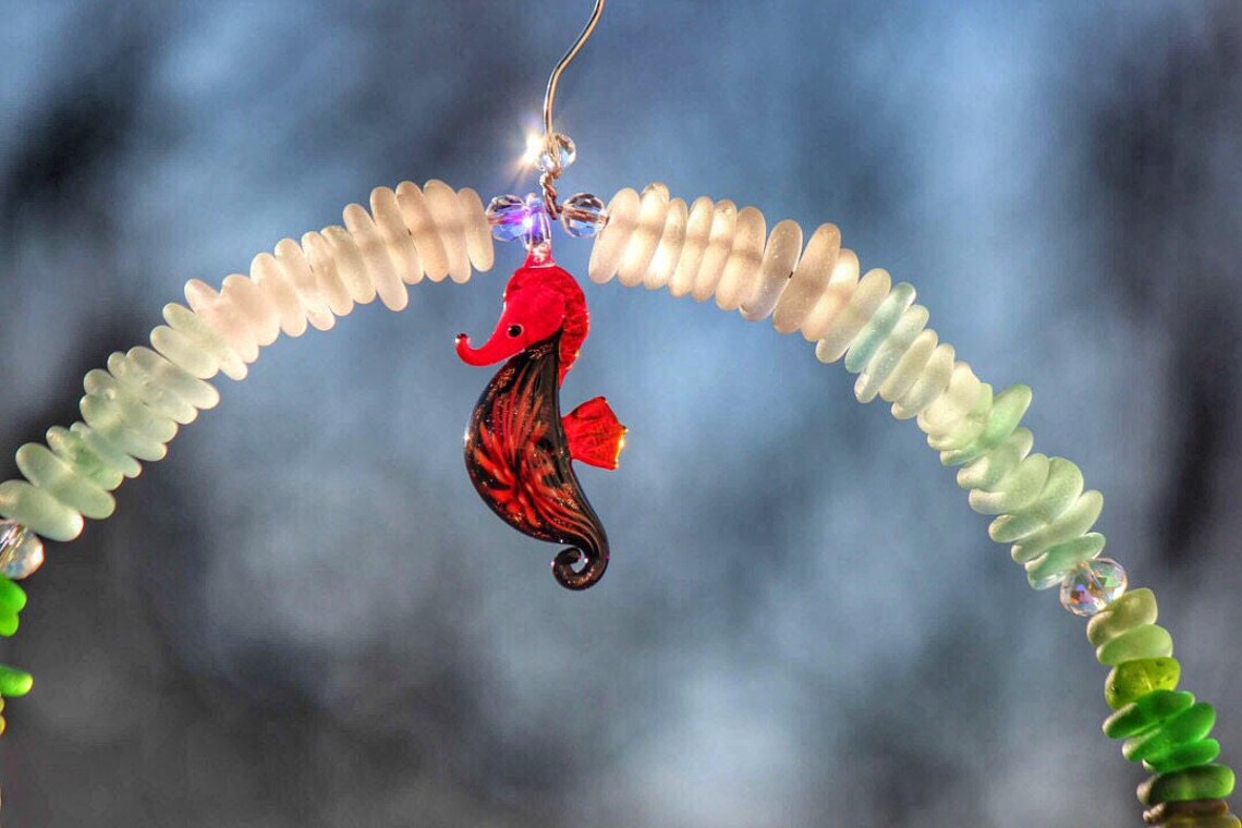 Sea Glass Hummingbird Swing / Hummingbird Swing With Feeder - Etsy