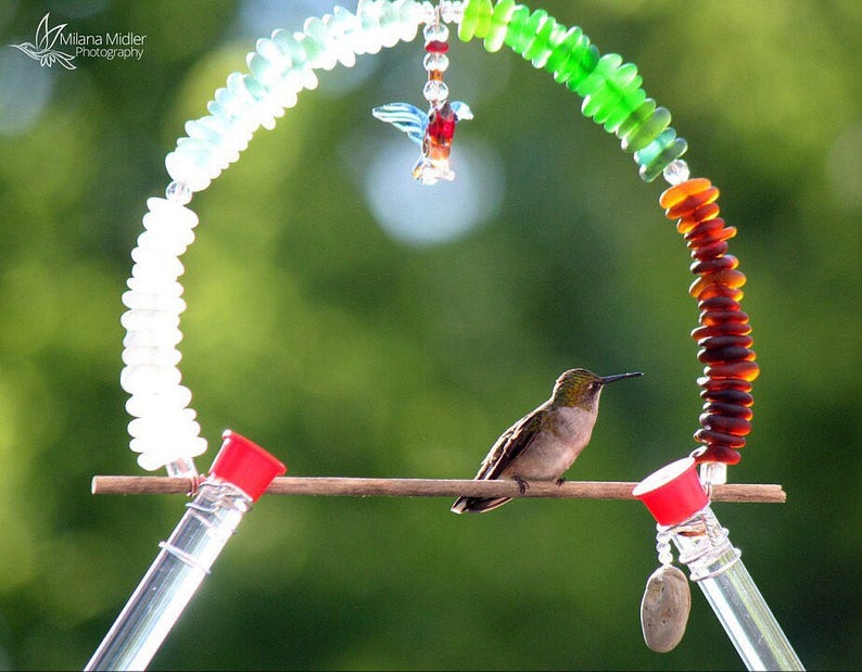 Hummingbird Swing / Sea Glass Hummingbird Swing - Etsy