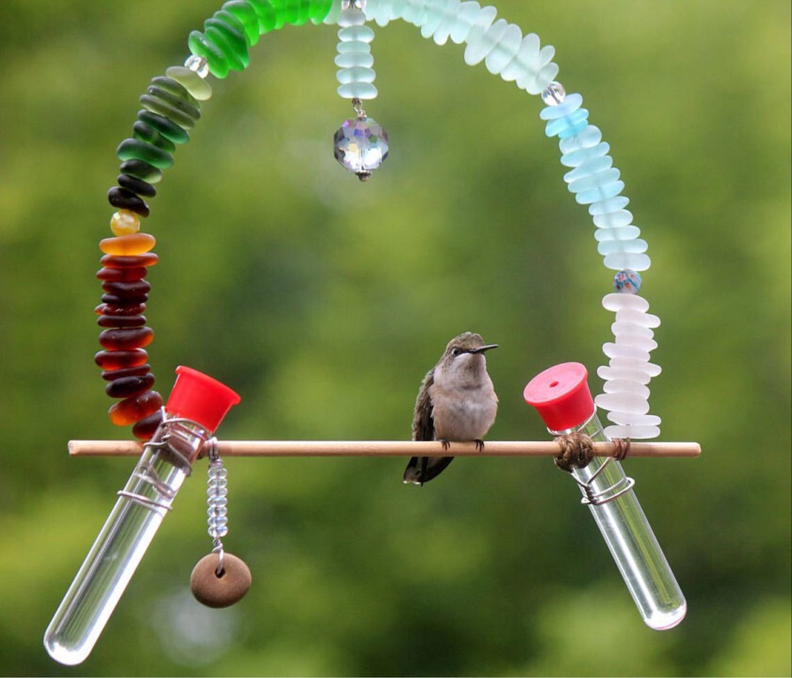 Hummingbird Swing / Sea Glass Hummingbird Swing - Etsy
