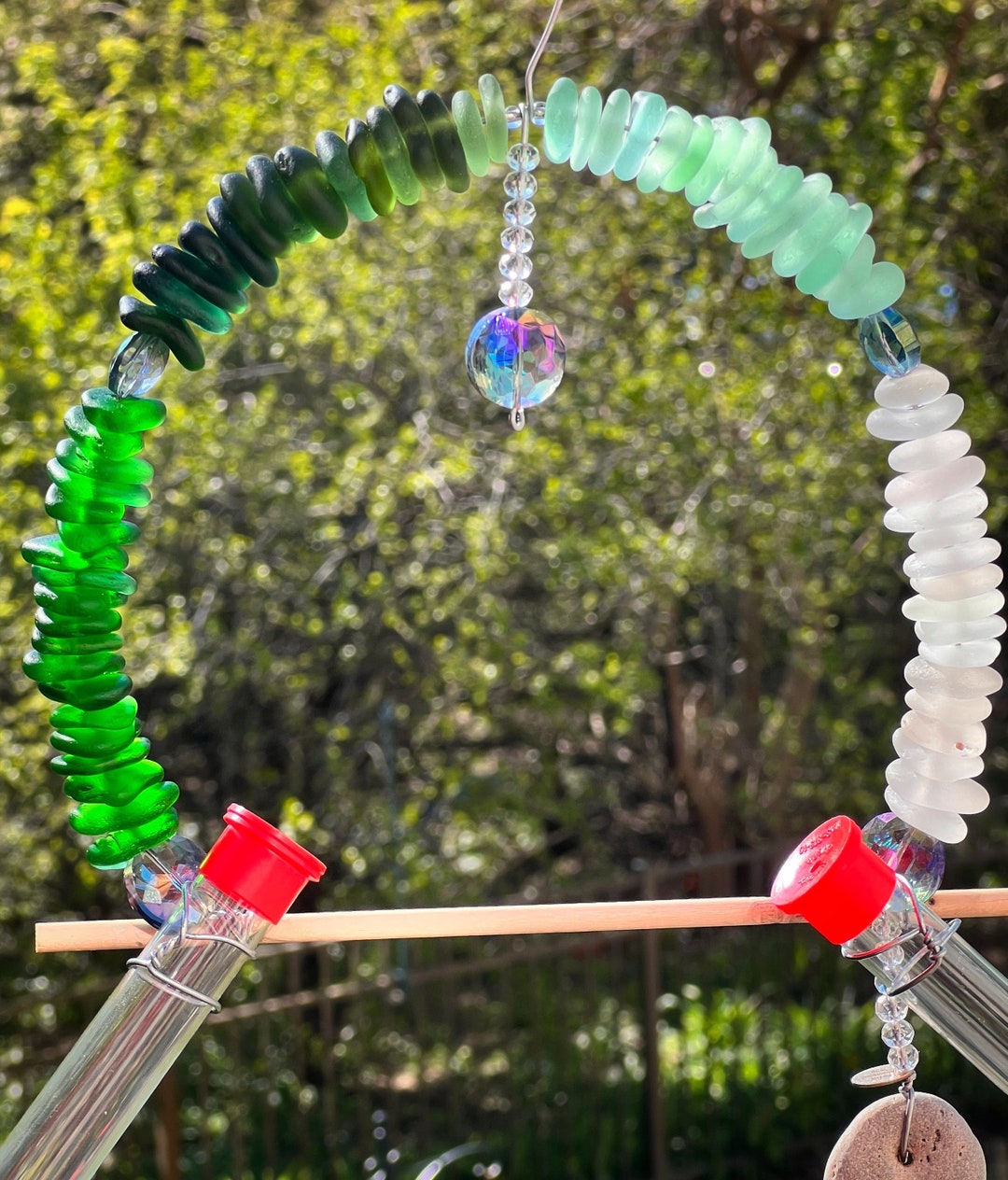 Sea Glass Hummingbird Swing / Hummingbird Swing With Feeder - Etsy