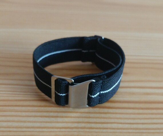 Elastic Nylon Watch Strap Black Elastic Nylon Watch Band - Etsy