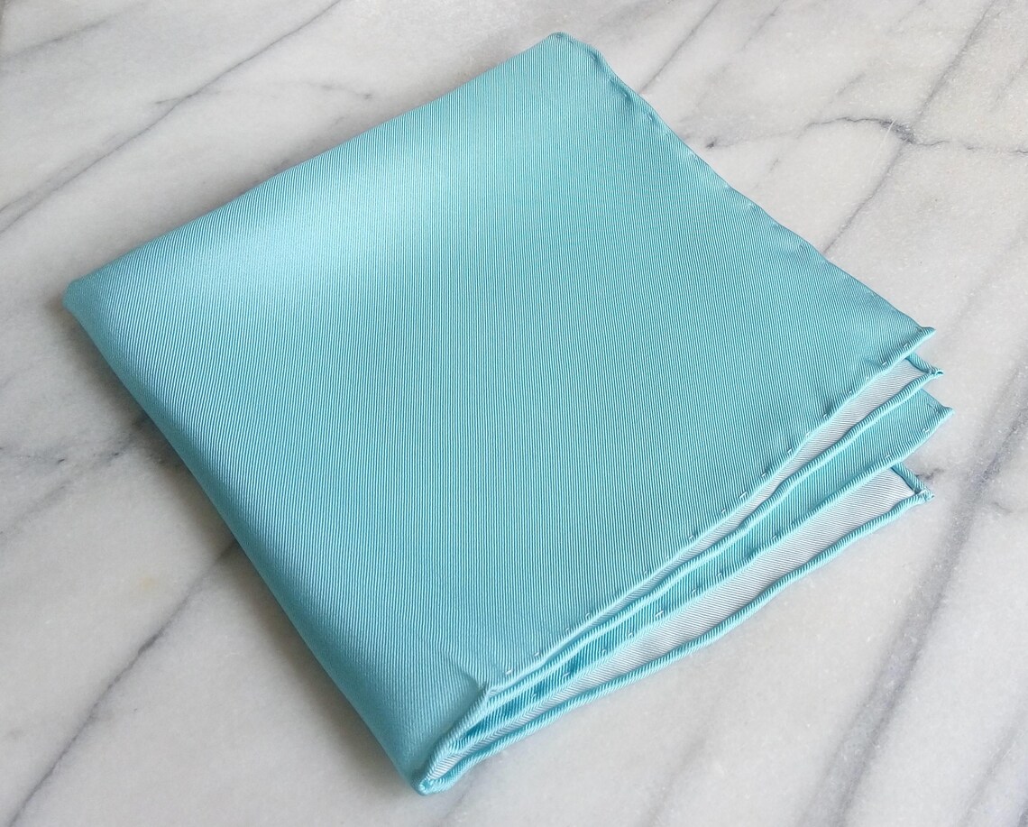 Silk Mens Pocket Square-handrolled 100% Silk Turquoise Pocket - Etsy