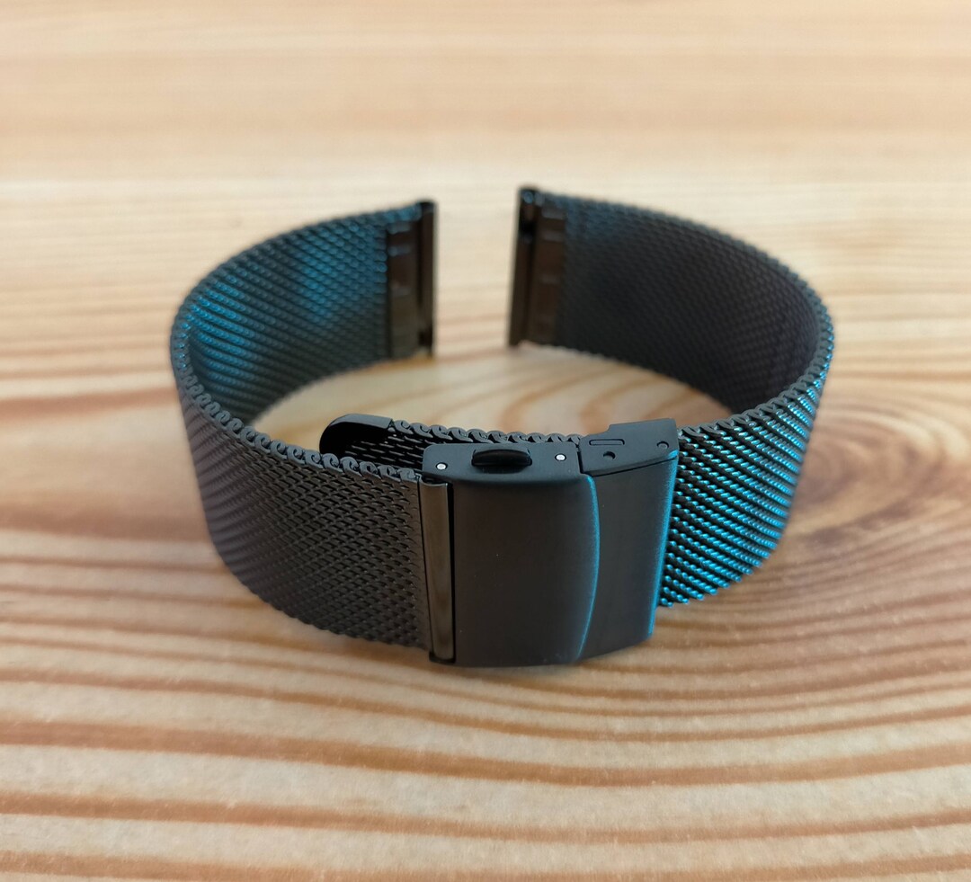 Black Stainless Steel Milanese/mesh Watch Strap With Quick Release ...