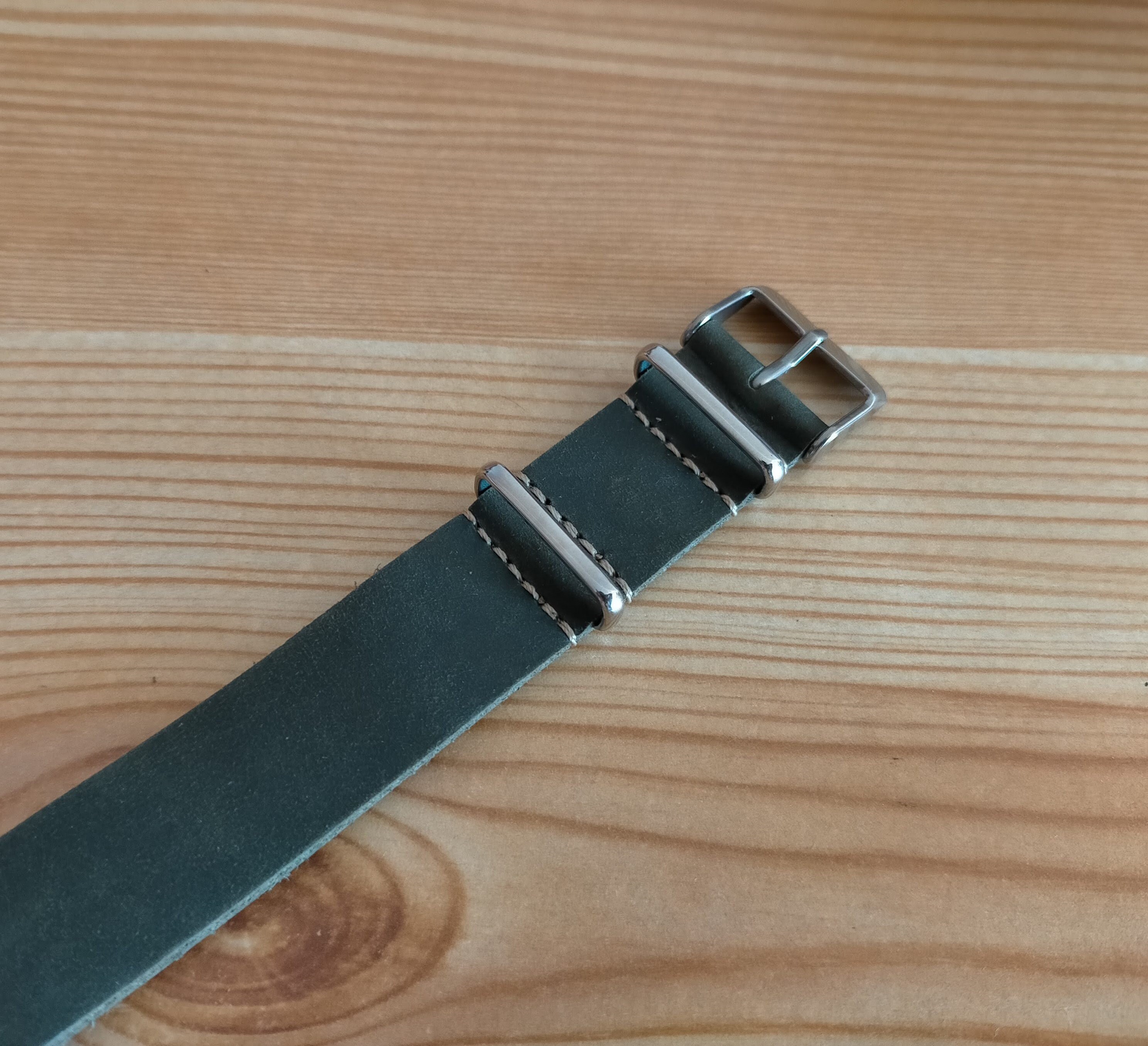Leather NATO Watch Strap/watch Band Army Green Waxed Genuine - Etsy