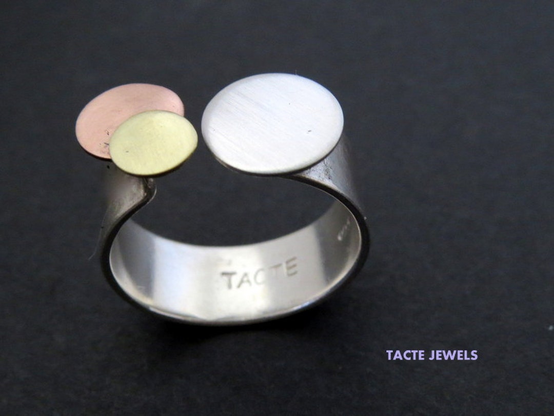 Minimalist Silver, Copper and Brass Ring Desing - Etsy