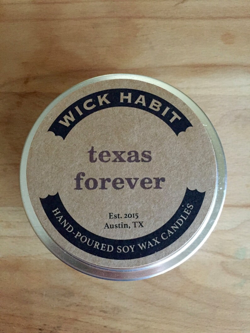 Texas Forever Soy Candle // Leather, Grass, Tobacco, Spice - Etsy