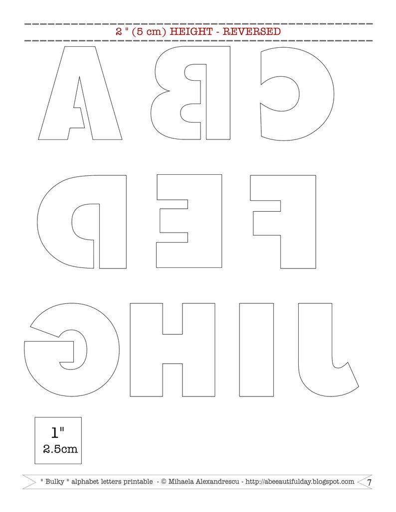 Bulky Printable Alphabet Capital uppercase Letters Template for ...