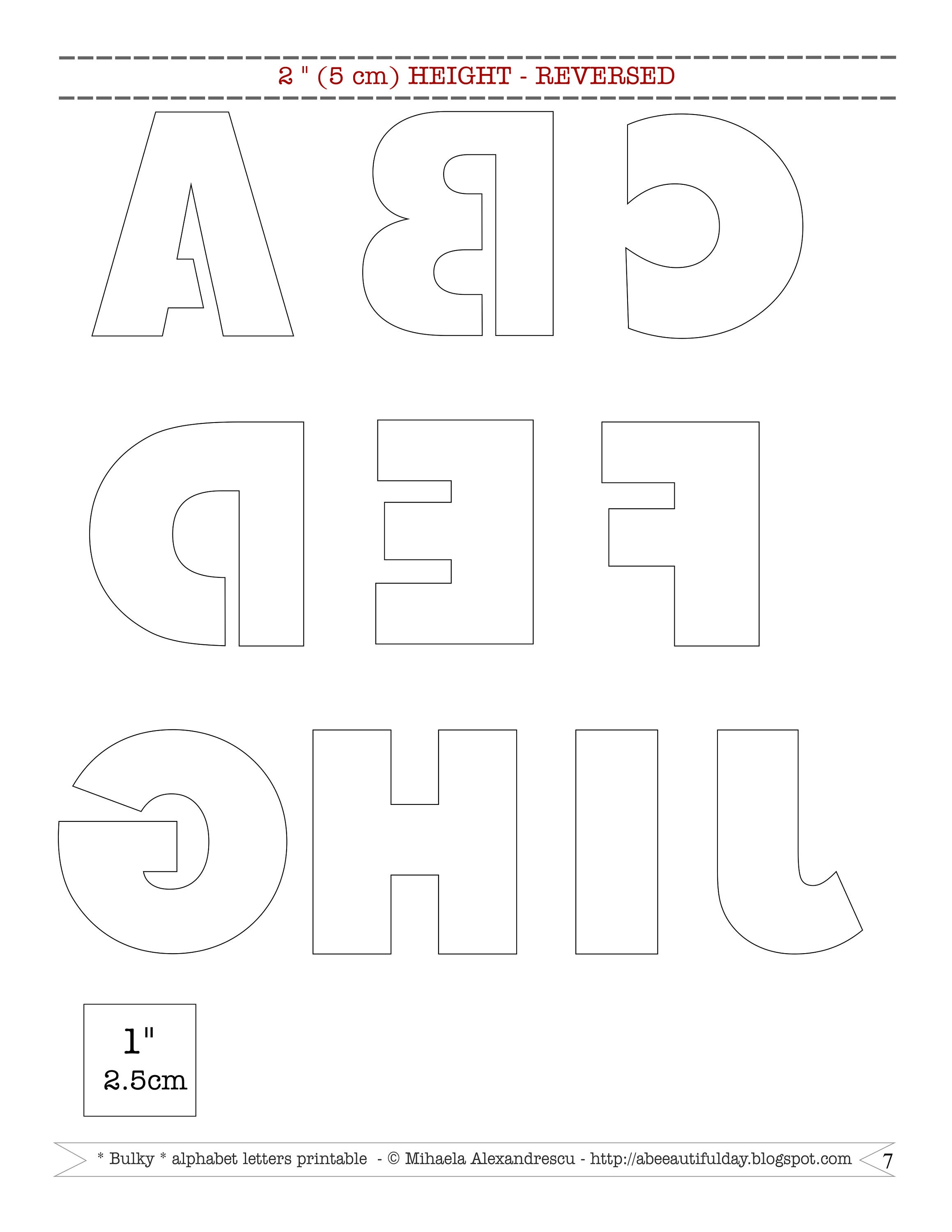 Bulky Printable Alphabet Capital uppercase Letters Template for ...