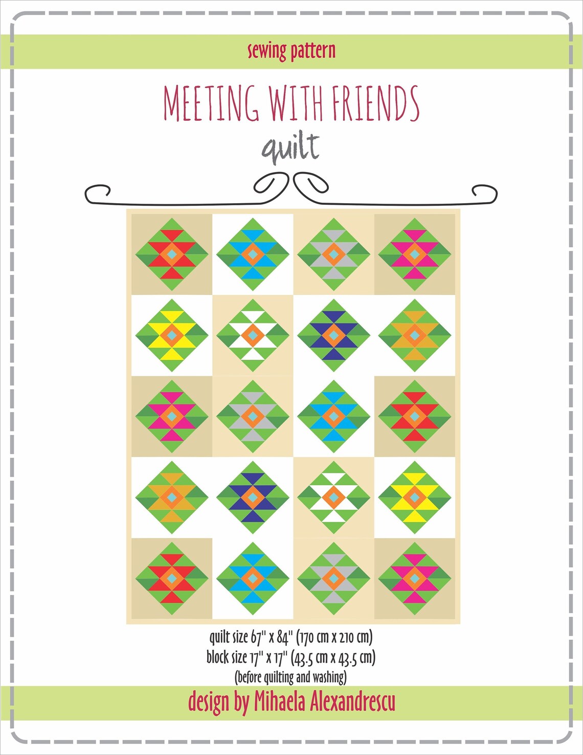 Meeting With Friends-modern Quilt PDF Pattern - Etsy