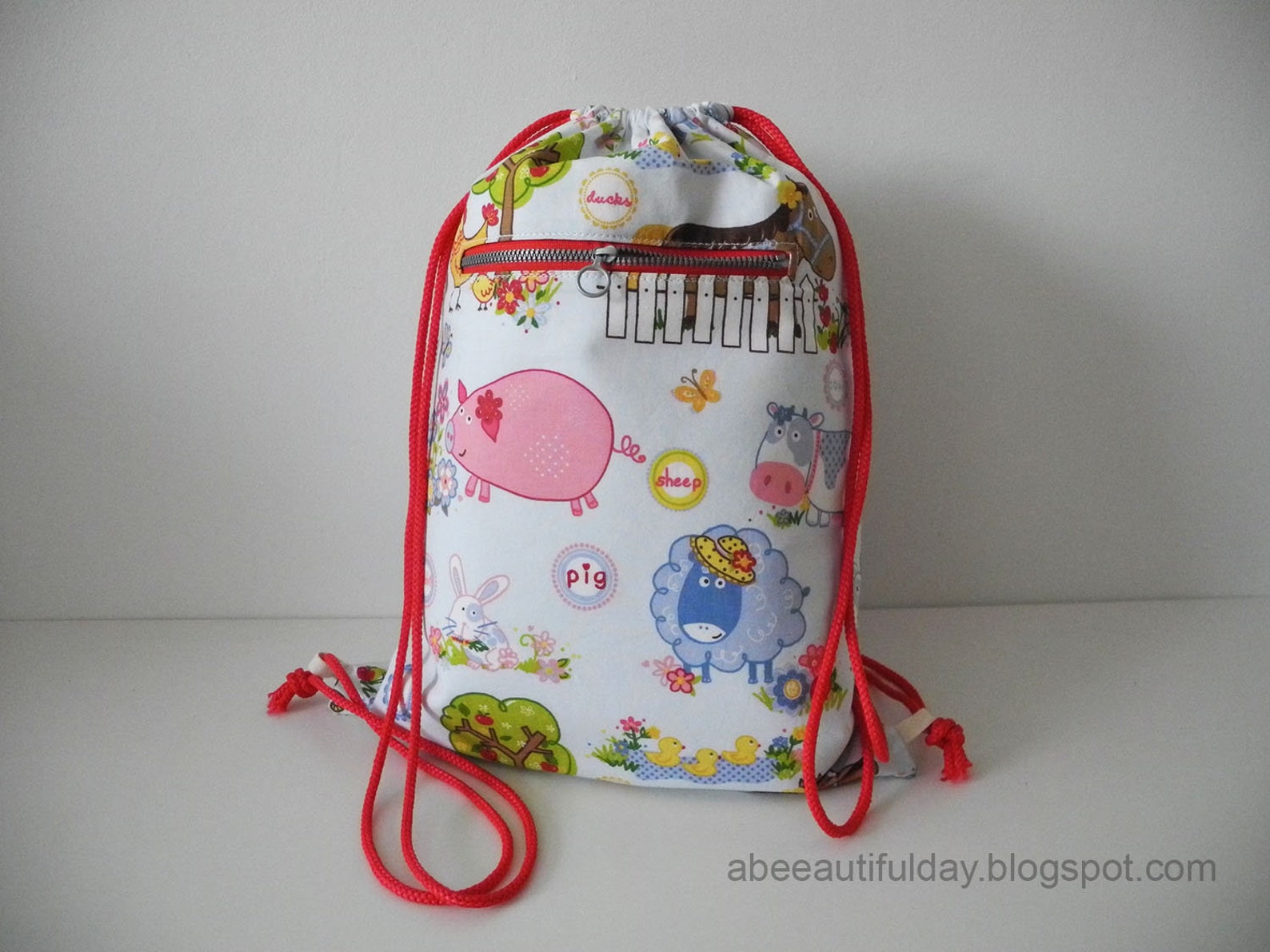 Lined Drawstring Backpack Sewing Pattern With Truck & Alphabet Applique ...