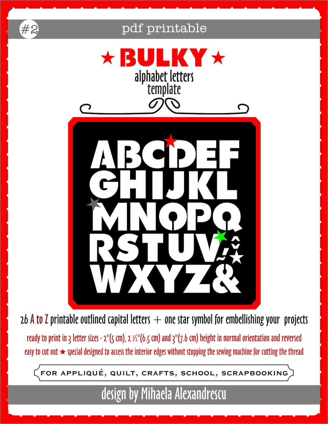 Bulky Printable Alphabet Capital (uppercase) Letters Template for ...